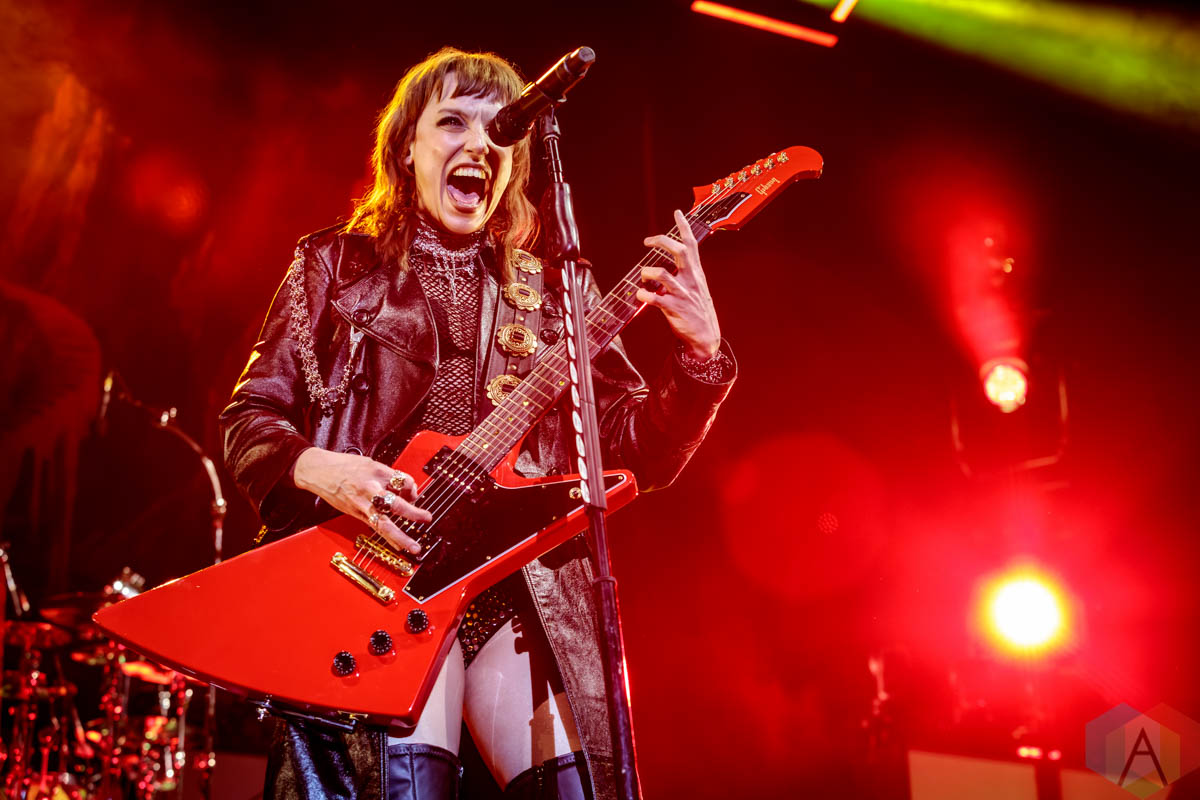 TORONTO, ON – Sept. 19: Halestorm performs at Budweiser Stage in ...